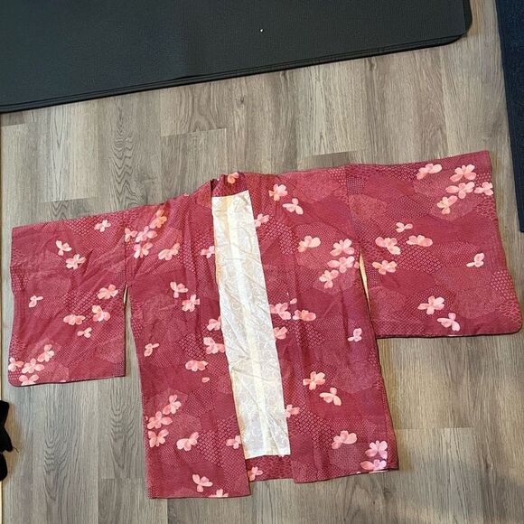 Vintage | Jackets & Coats | Vintage Japanese Haori Jacket Kimono Sakura ...